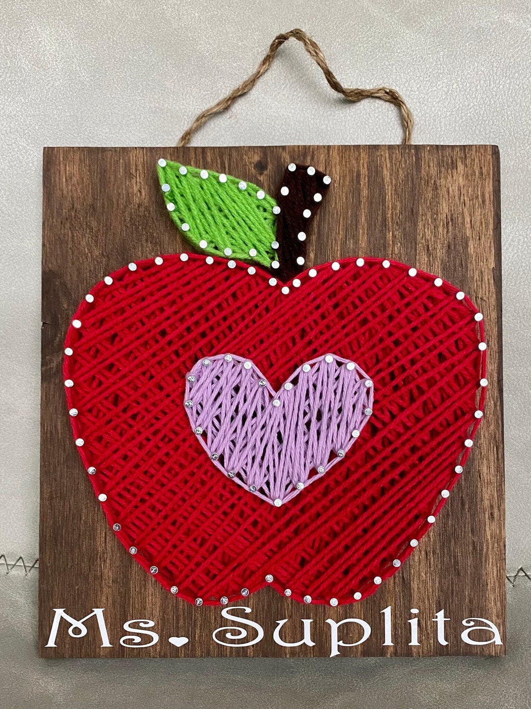 Custom Teacher String Art, Apple String Art, Teacher String Art ...