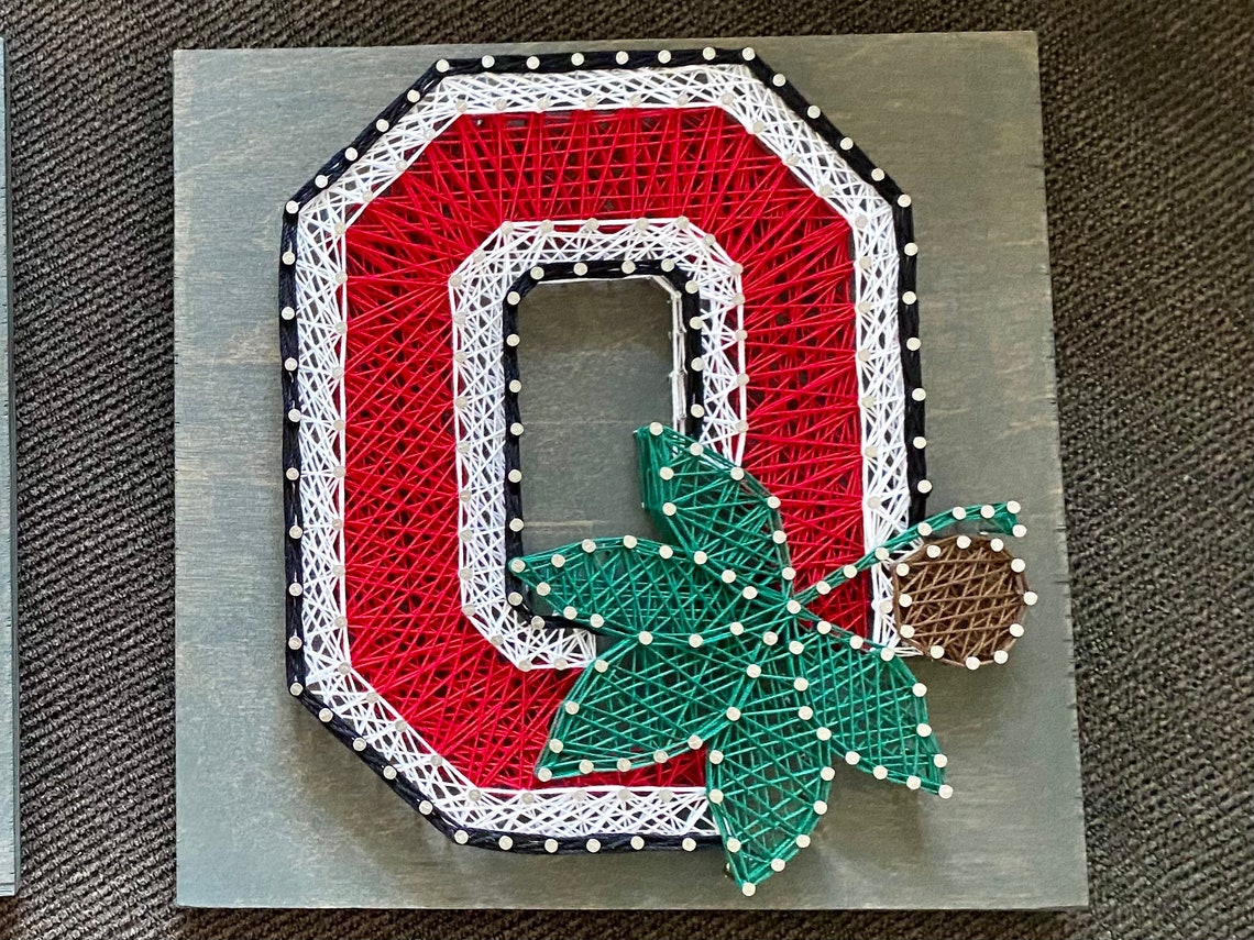 Ohio State University String Art 9.25x9.25 - Etsy New Zealand