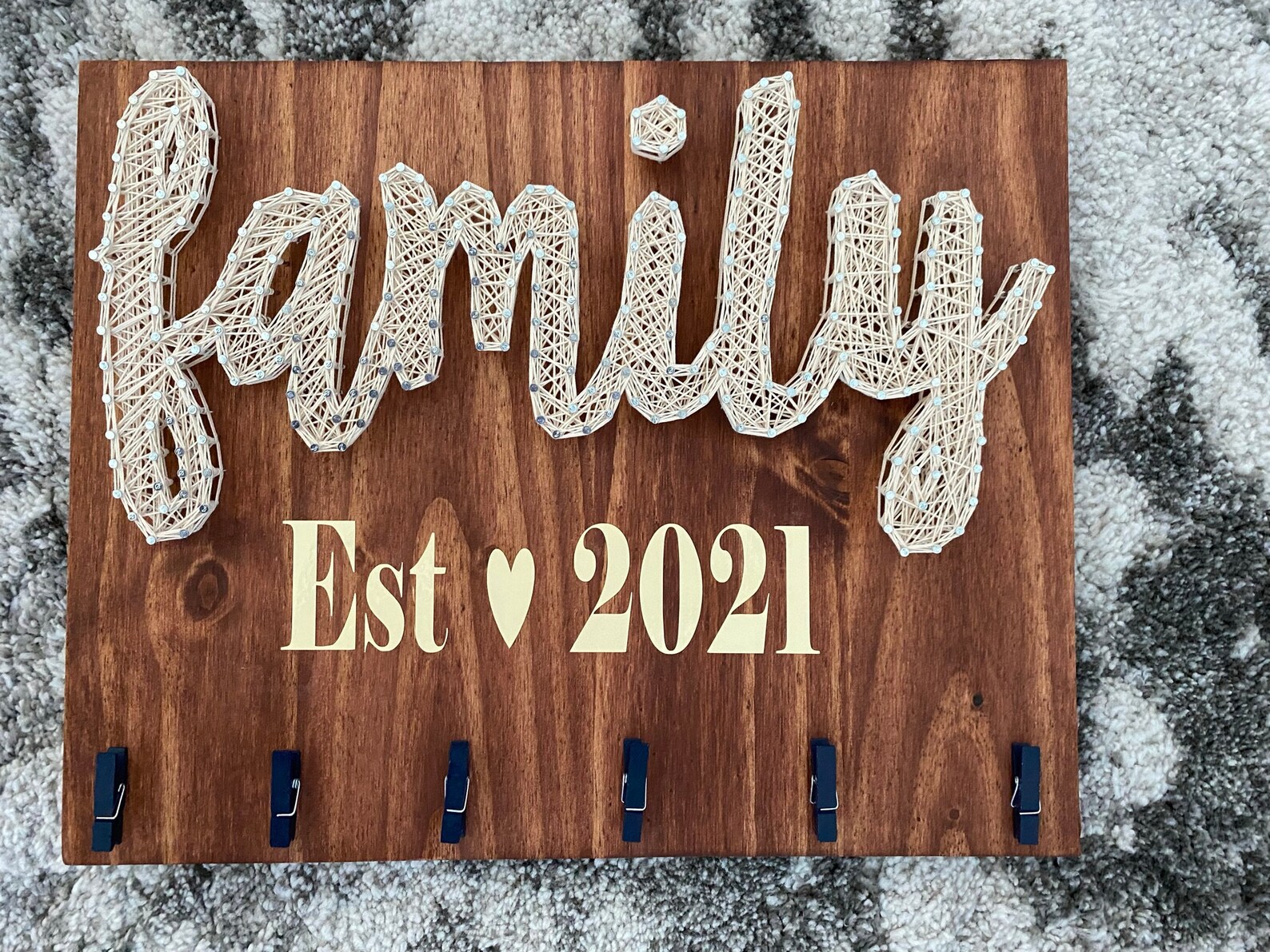 PERSONALIZED Family String Art Picture Board Sign - Etsy