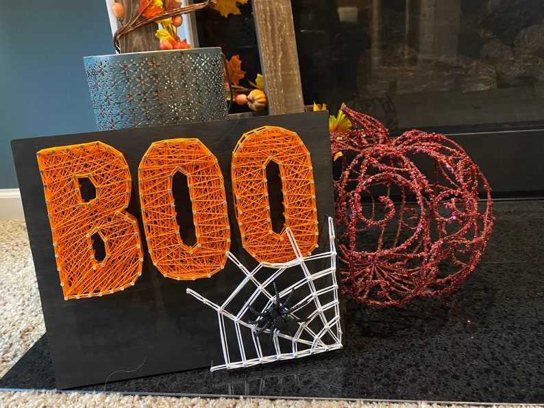 Spider Web "boo" String Art Sign - Etsy
