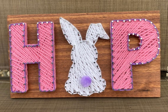 Bunny HOP String Art Hanging Sign | Etsy