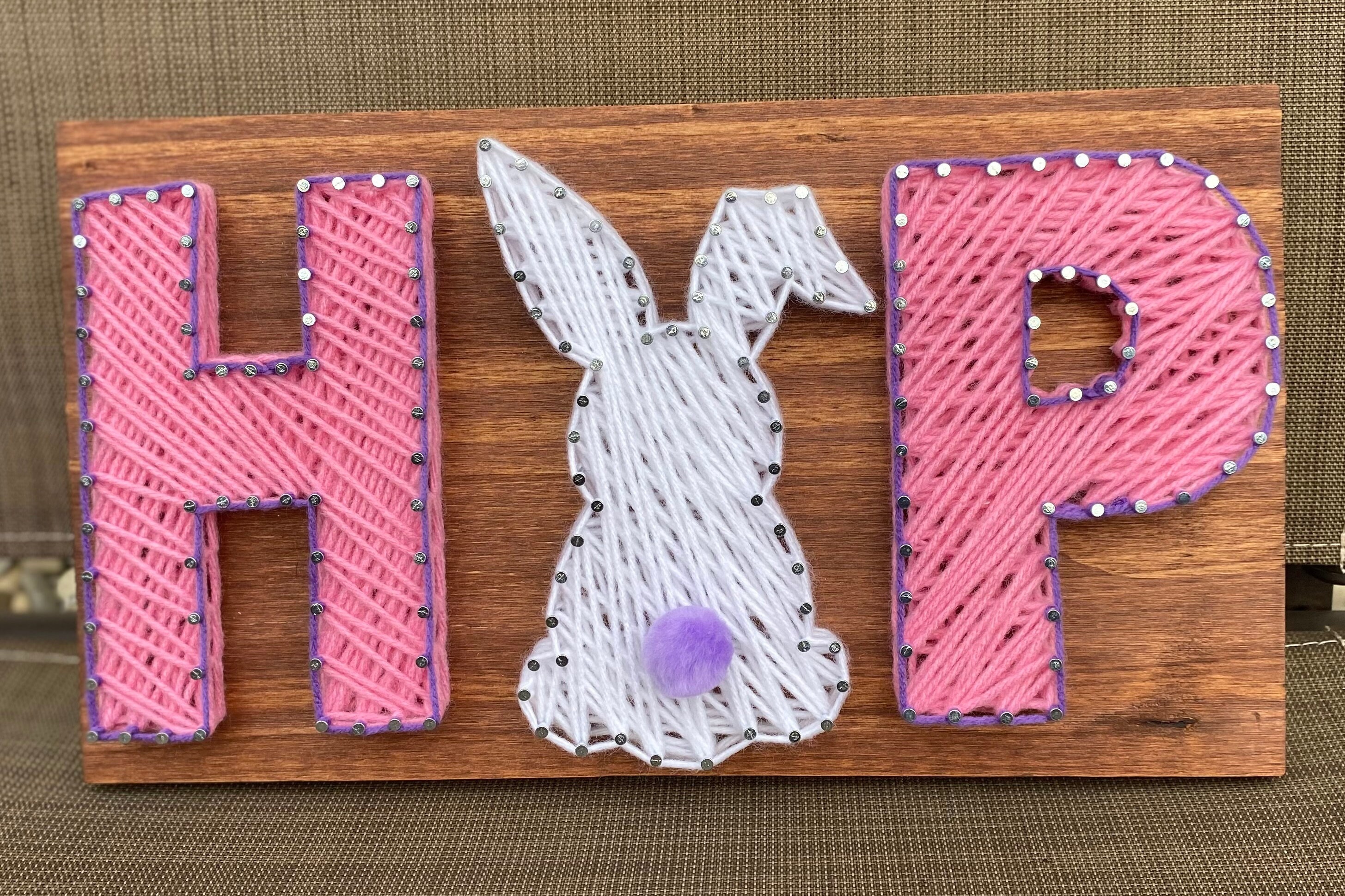 Bunny HOP String Art Hanging Sign - Etsy