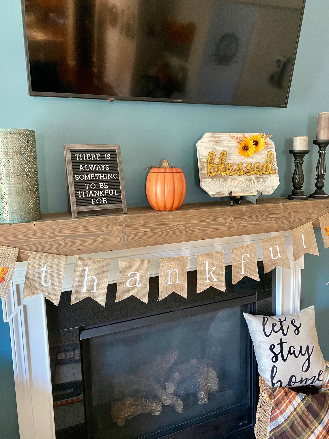 Blessed Sign String Art With Fall Faux Flowers - Etsy