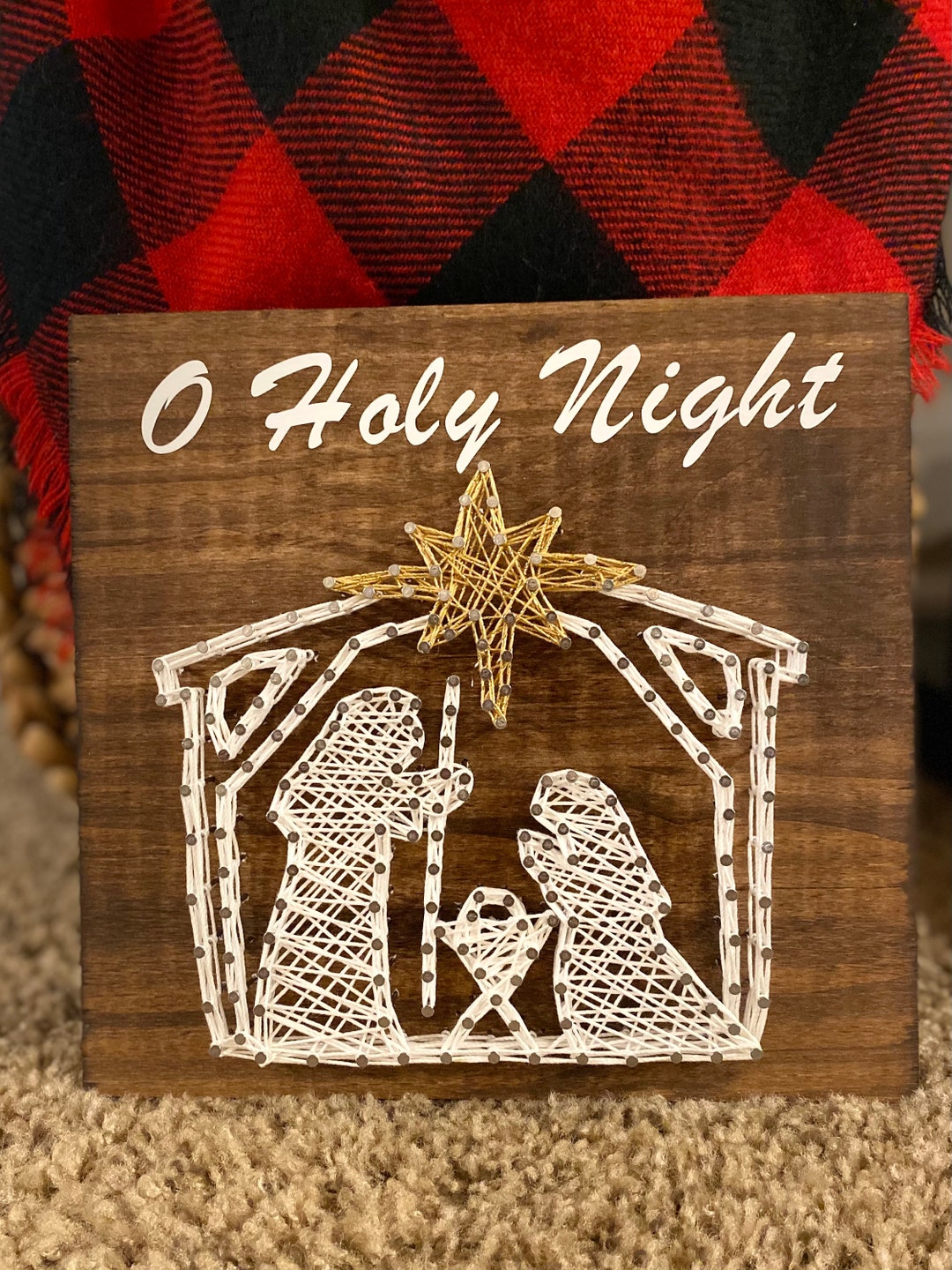 Nativity Sign - Nativity String Art - "o Holy Night" - Etsy