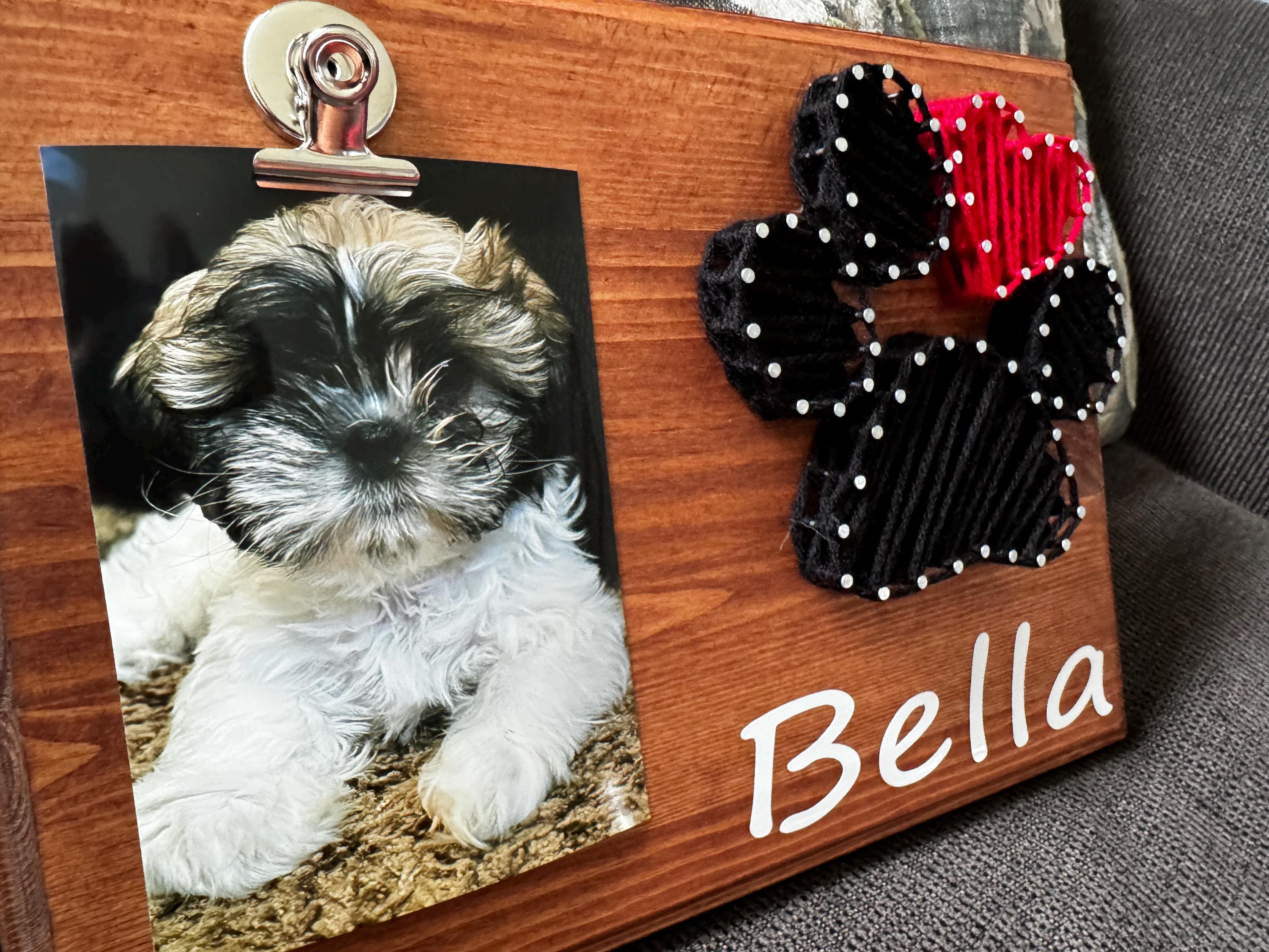 Personalized Dog Paw Print String Art Board With Picture Display - Etsy