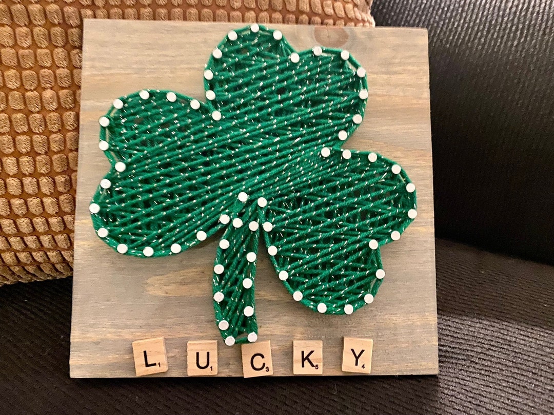 Shamrock "lucky" String Art - Etsy