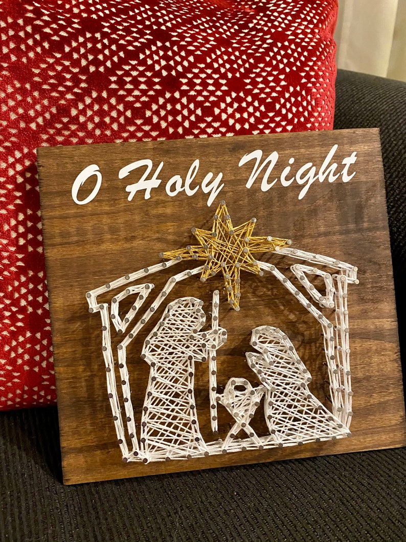 Nativity Sign - Nativity String Art - "o Holy Night" - Etsy