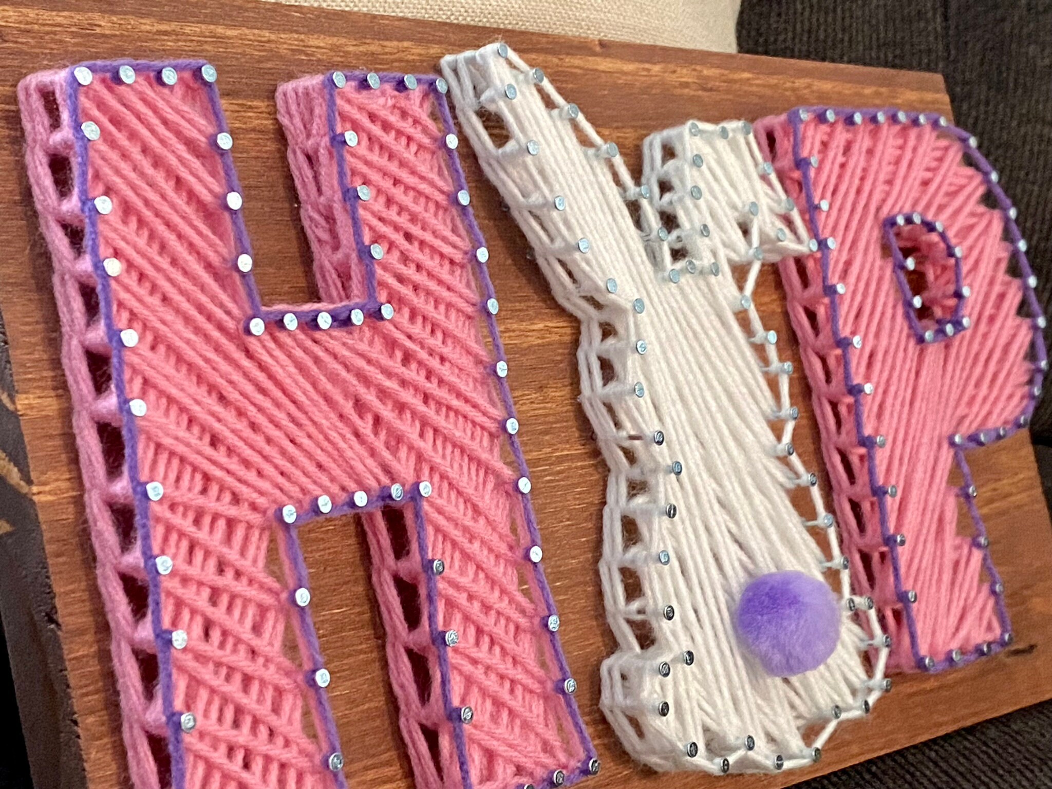 Bunny HOP String Art Hanging Sign - Etsy