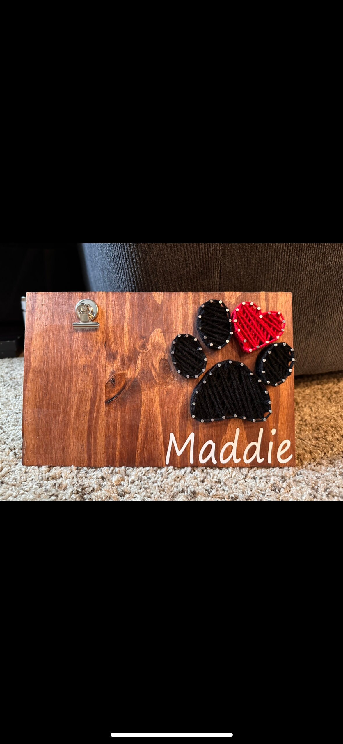 Personalized Dog Paw Print String Art Board With Picture Display - Etsy