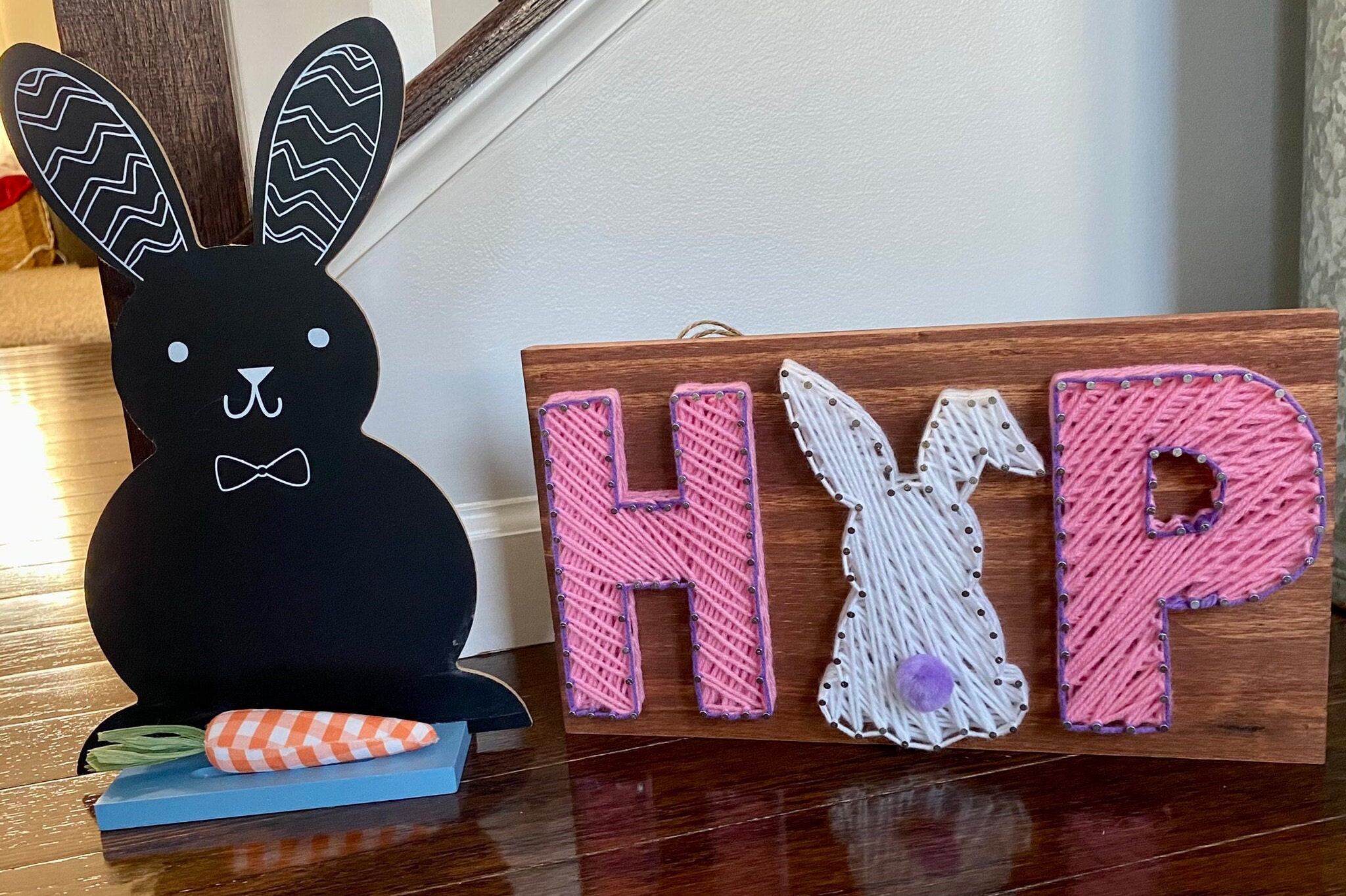 Bunny HOP String Art Hanging Sign - Etsy