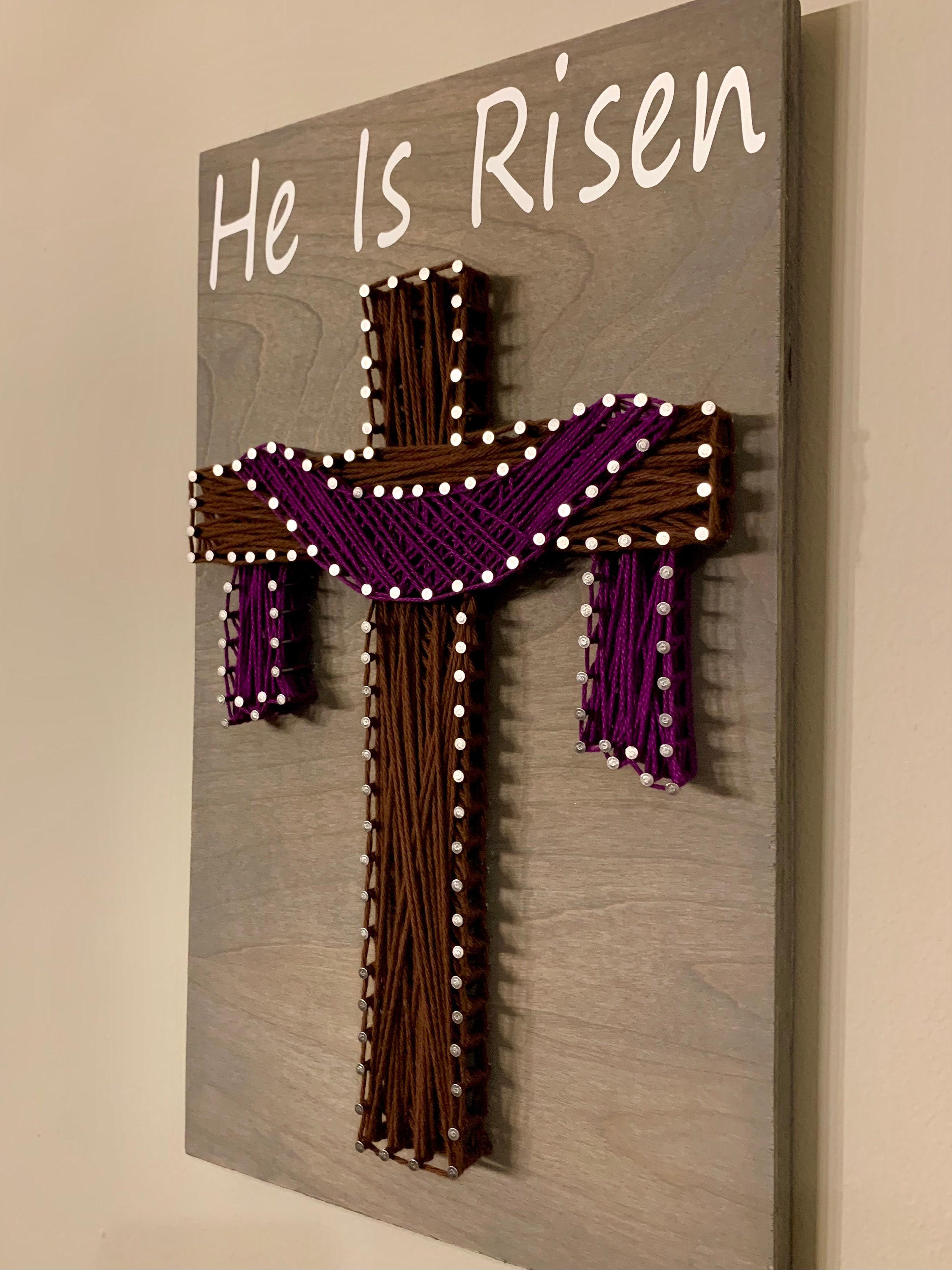 Easter Cross String Art With Purple Linen (9x15.5”) - Etsy