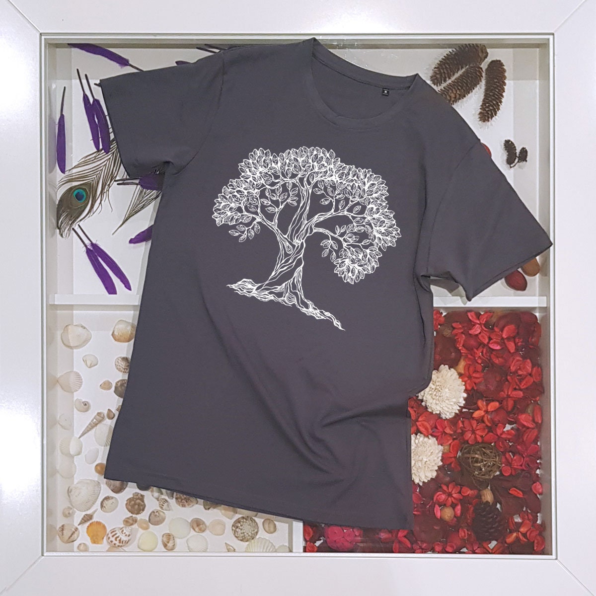 Tree Design Unisex Style T Shirt 100 Organic Cotton High Etsy