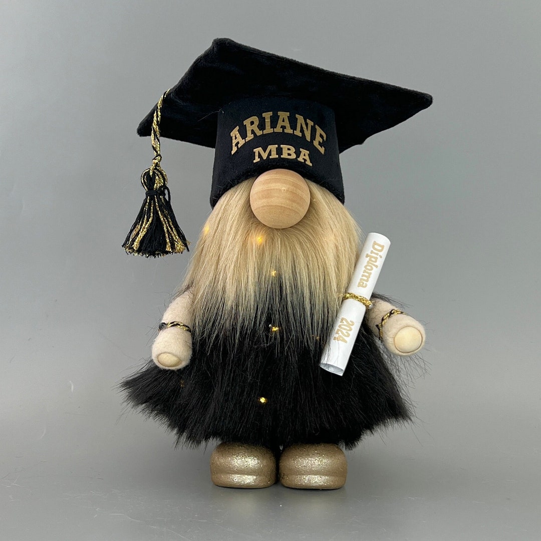 Black/brown GRADUATION Gnome With Bootscan Be Personalized With Name ...