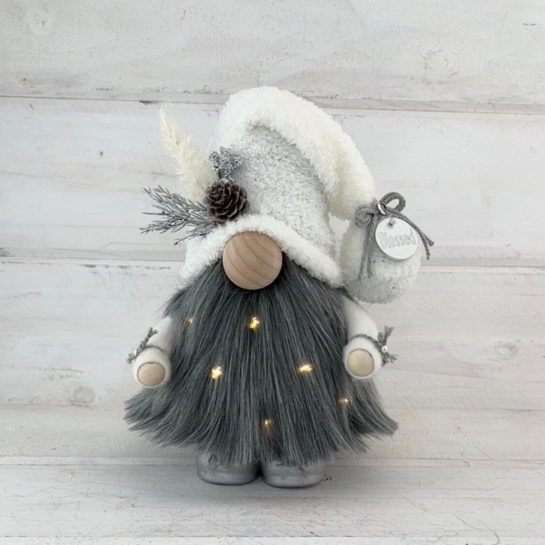 Grey Forest Gnome With Hand Poured/painted Ceramic Boots standing ...