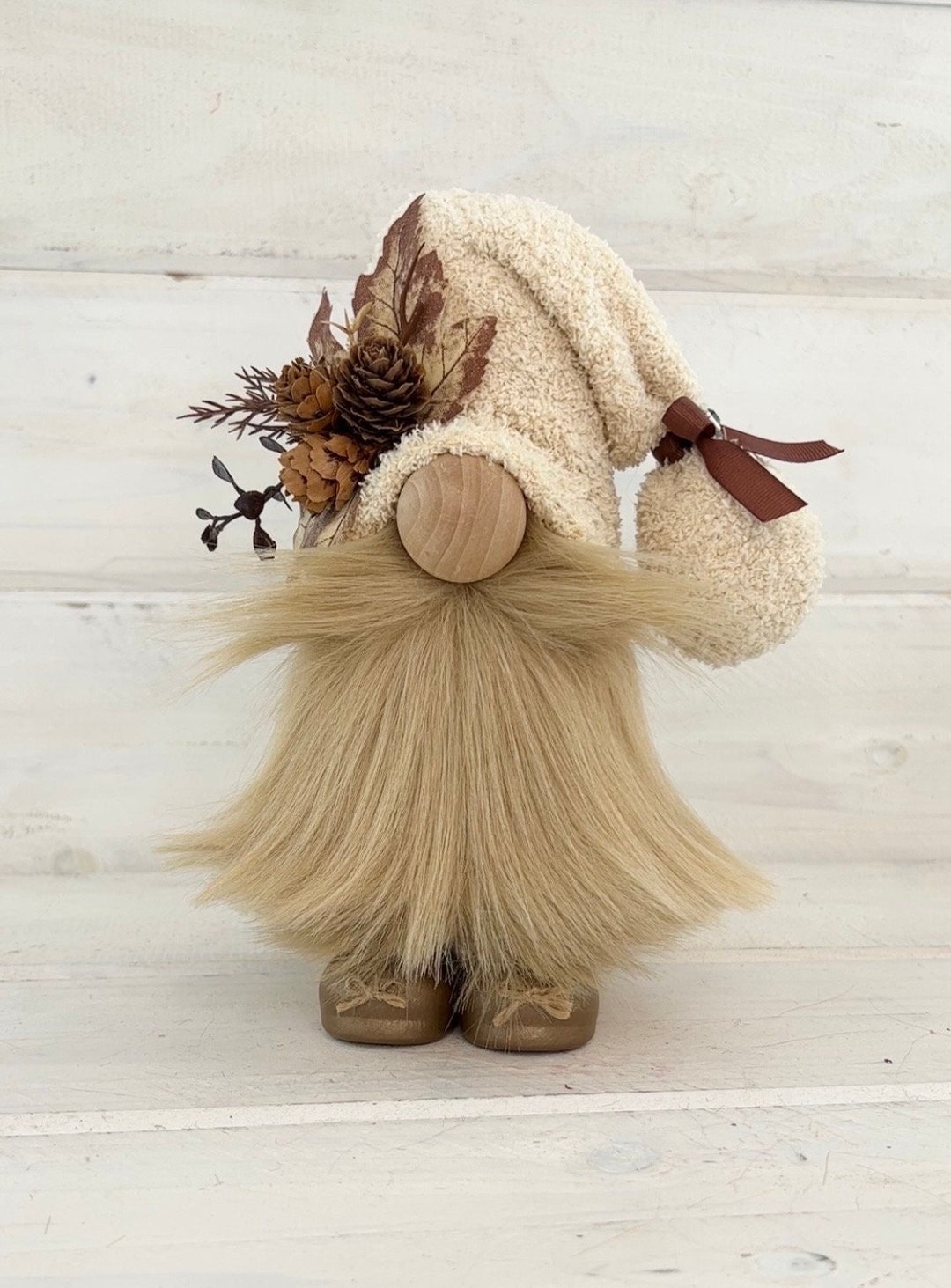 Light Brown Forest Farmhouse Gnome With Hand Poured/hand Painted ...
