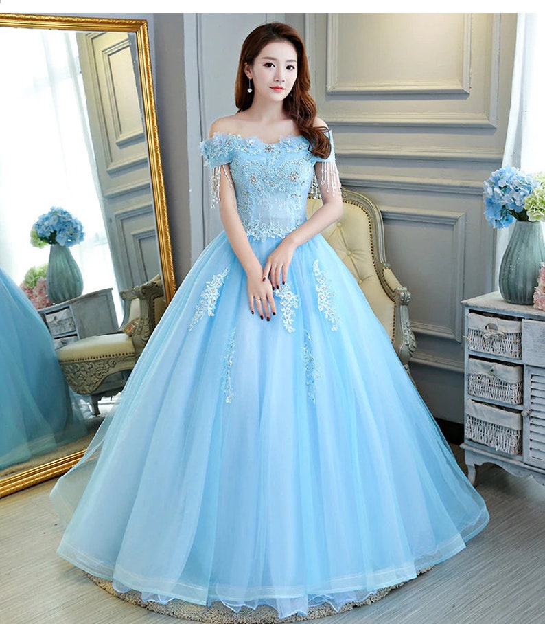 Beautiful Prom Dress 2021 New Blue Lace Classic Party Prom - Etsy