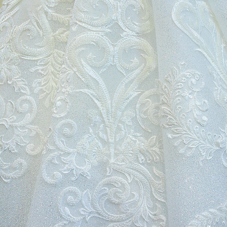 Beautiful Prom Dress White Elegant Applique Print Pattern | Etsy