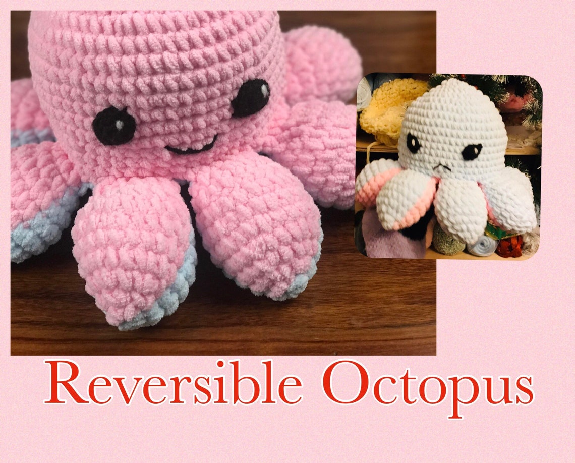Reversible Flip Flop Mood Large Plush Octopus Toy PDF Crochet Pattern ...
