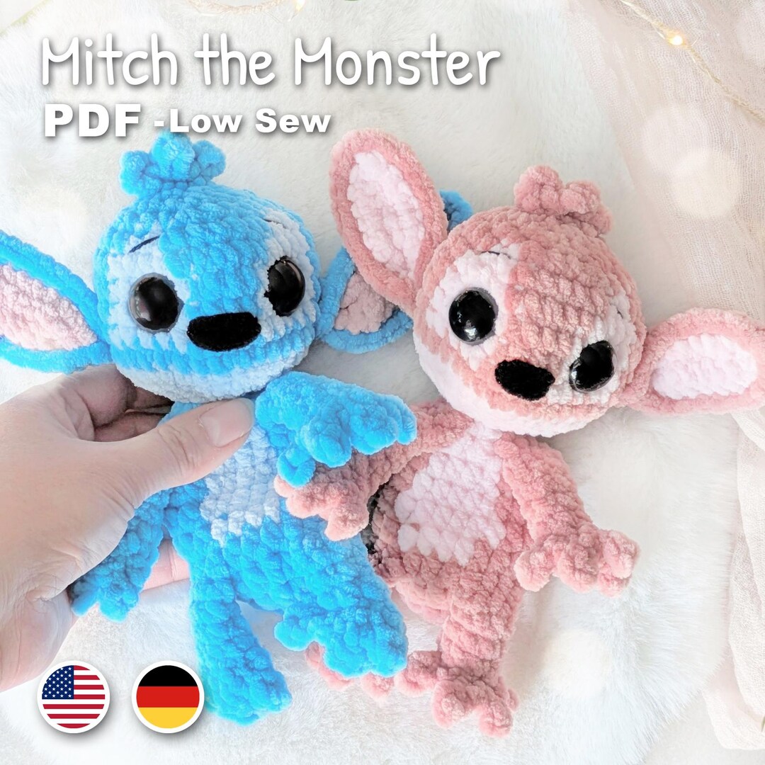 Monster Mitch Crochet Pattern, Low Sew, Amigurumi PDF in English and ...
