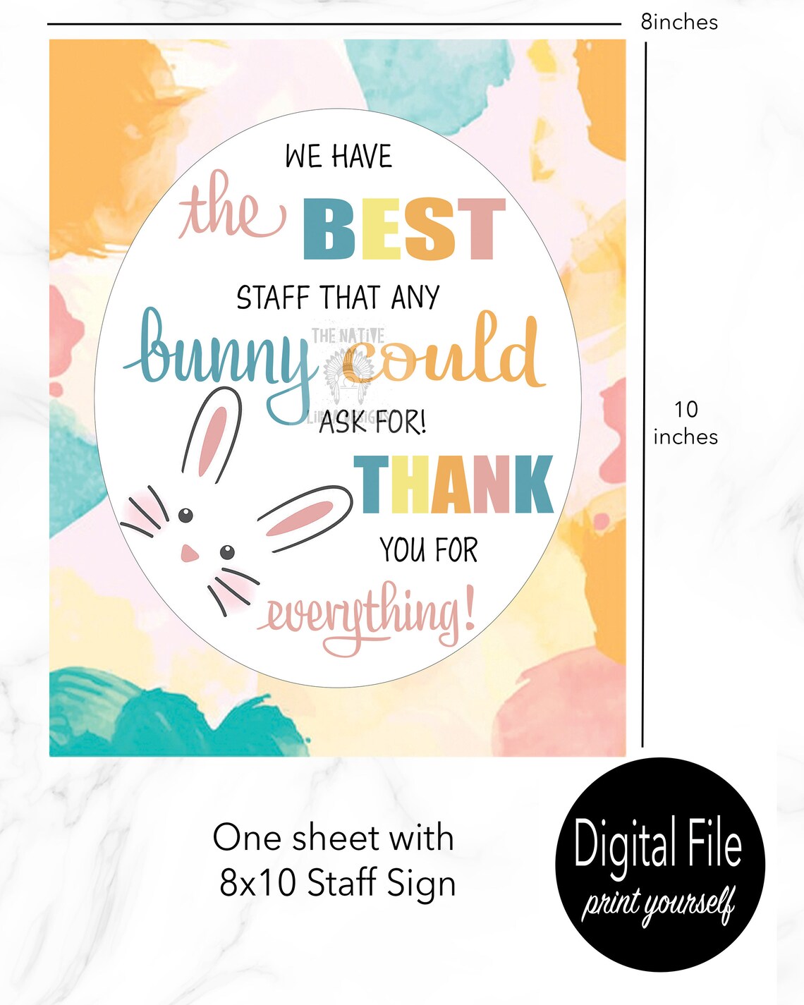 Bunny Printable Tags. Easter Staff Sign. Staff Sign. Staff Appreciation ...