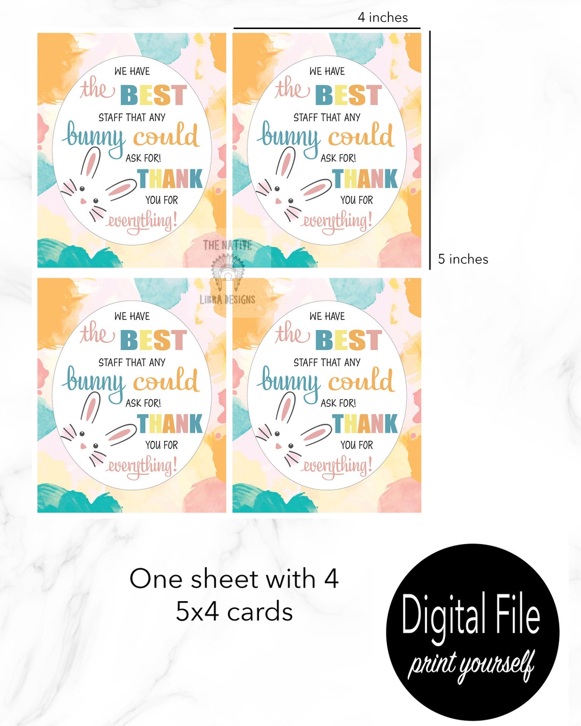 Bunny Printable Tags. Easter Staff Sign. Staff Sign. Staff Appreciation ...