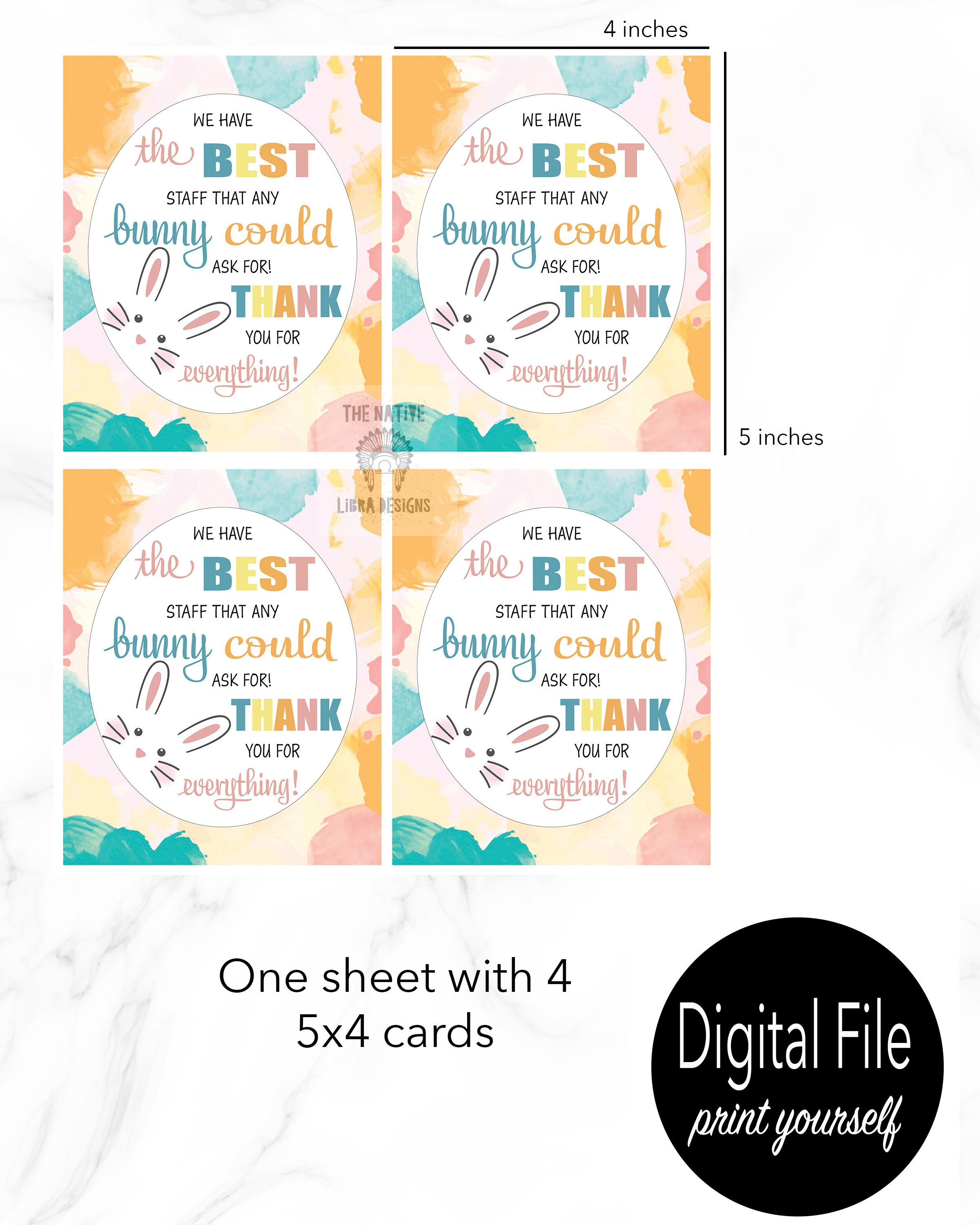 Bunny Printable Tags. Easter Staff Sign. Staff Sign. Staff Appreciation ...
