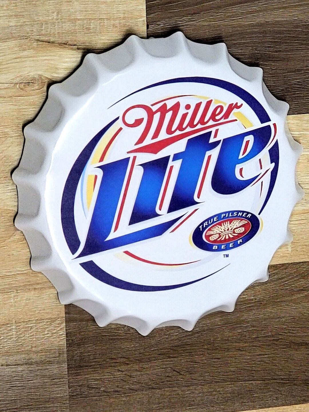 Miller Lite Bottle Cap Metal Sign for Man Cave Cafe Bar Decor Beer ...