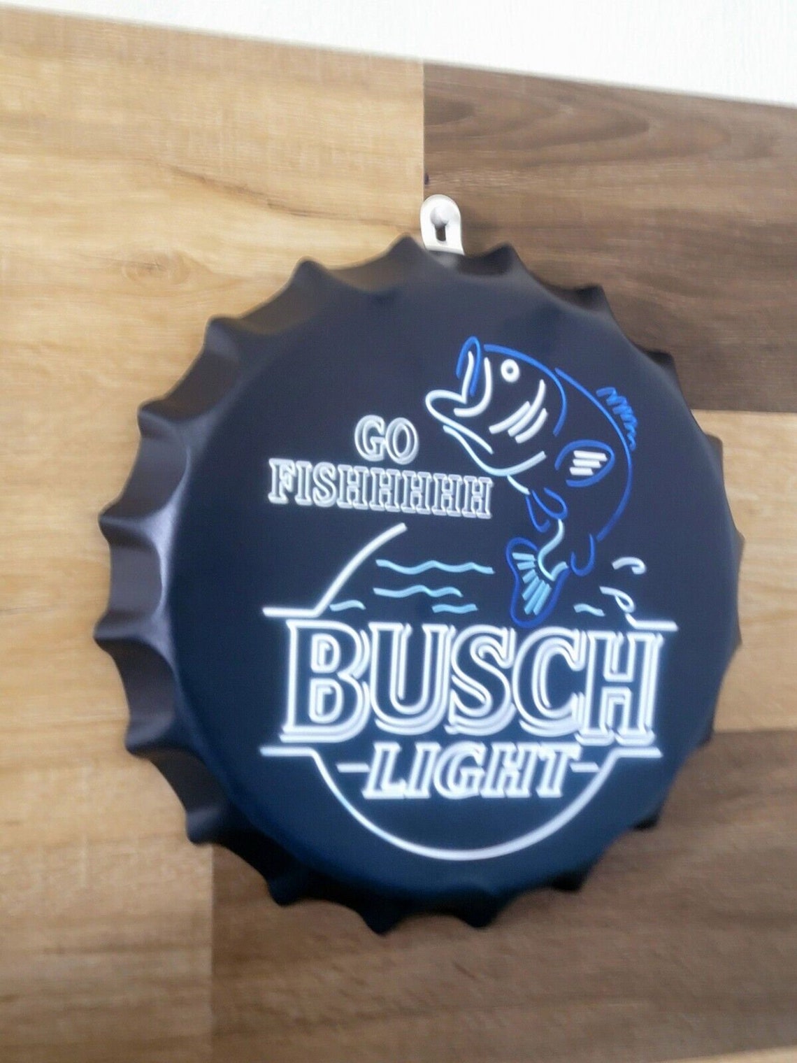 Newbusch Light Go Fishhhh Fishing Metal Beer Sign Bar Decor Busch Sign ...