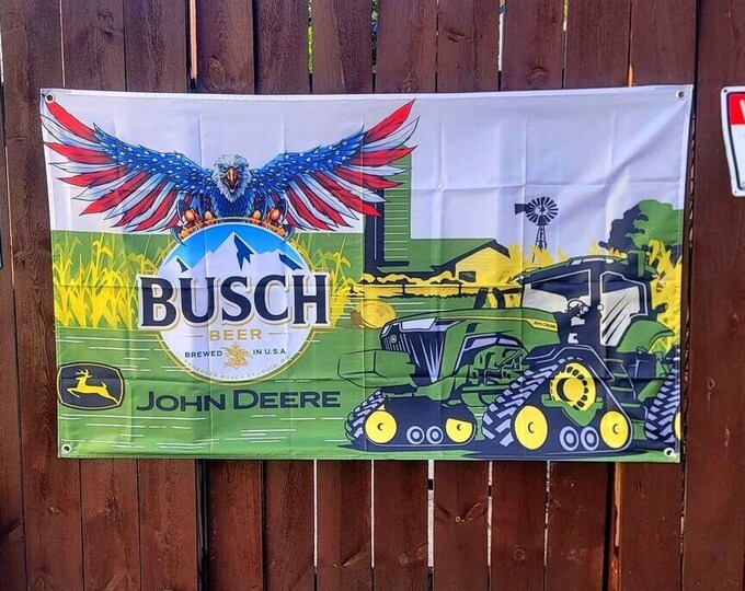Busch Beer Farmers" Tractor Banner Flag 3' X 5' 4 Grommets 100D ...