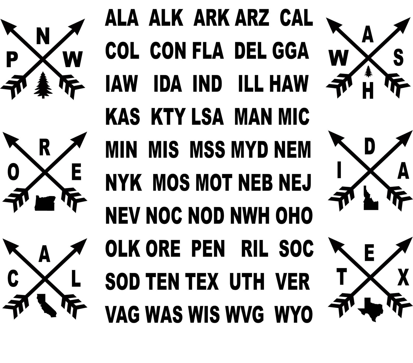 The Original PNW Pacific Northwest Decal, Also All States Available ...
