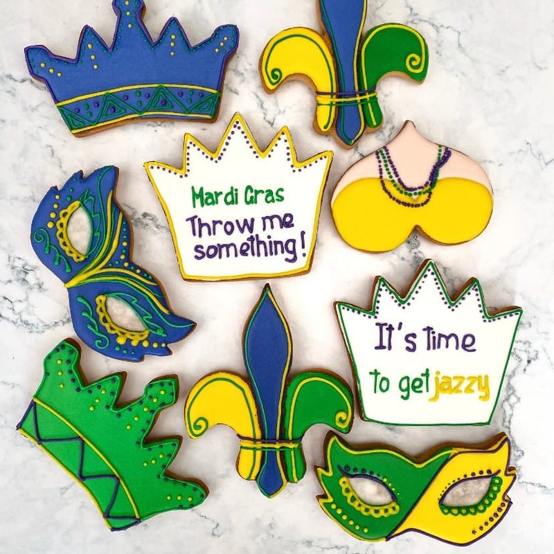 Mardi Gras Cookies - Etsy