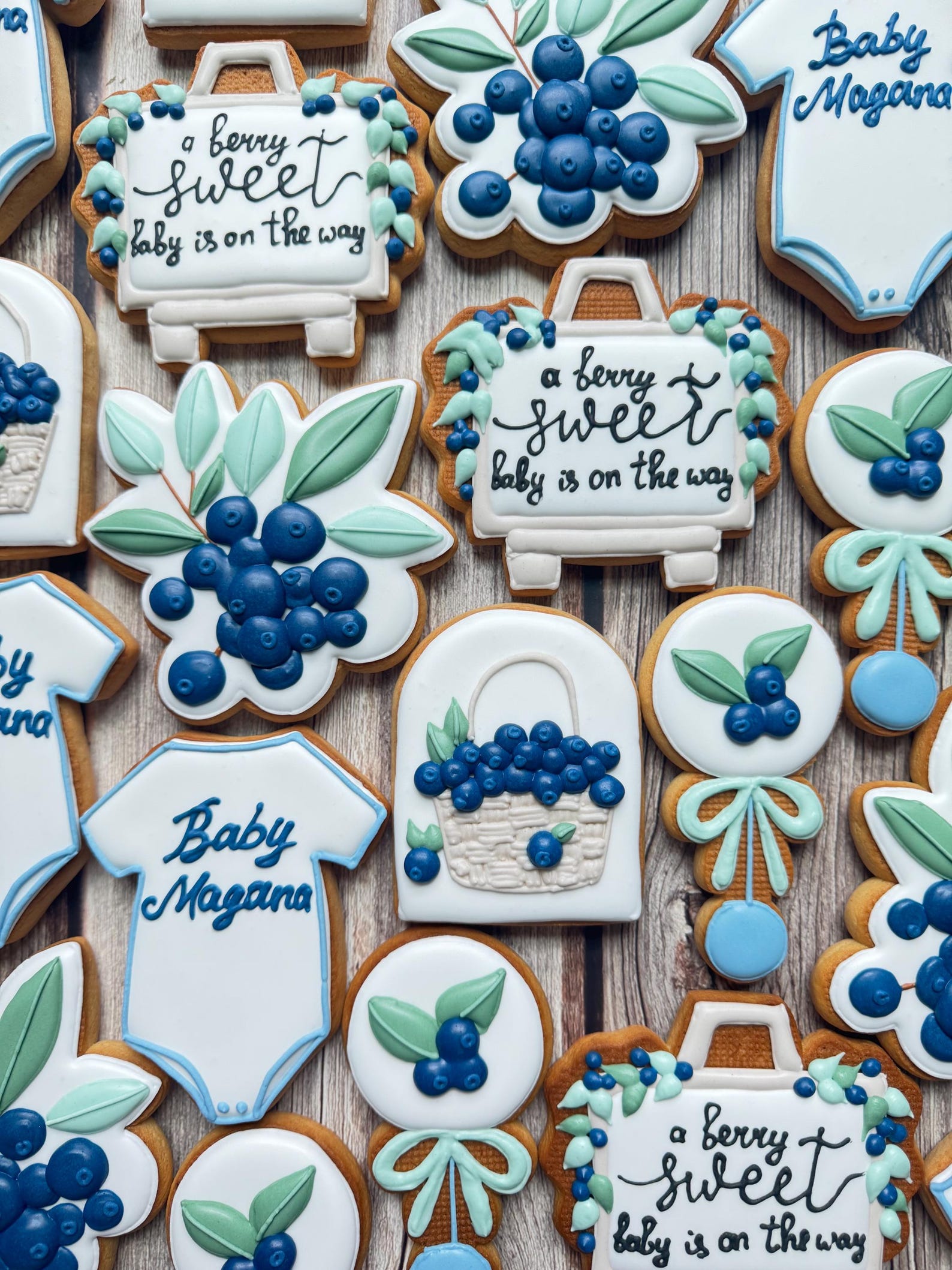 Blueberry Baby Shower Cookies: Berry Sweet Favors, Set of 24 - Etsy