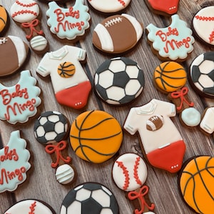 Sports Baby Shower Cookies - Etsy
