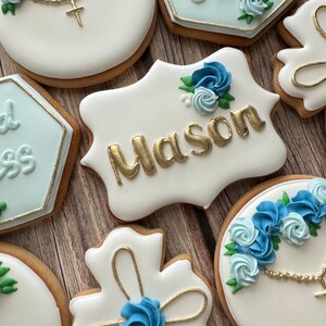 Baptism/christening Cookies, Boy's Baptism - Etsy