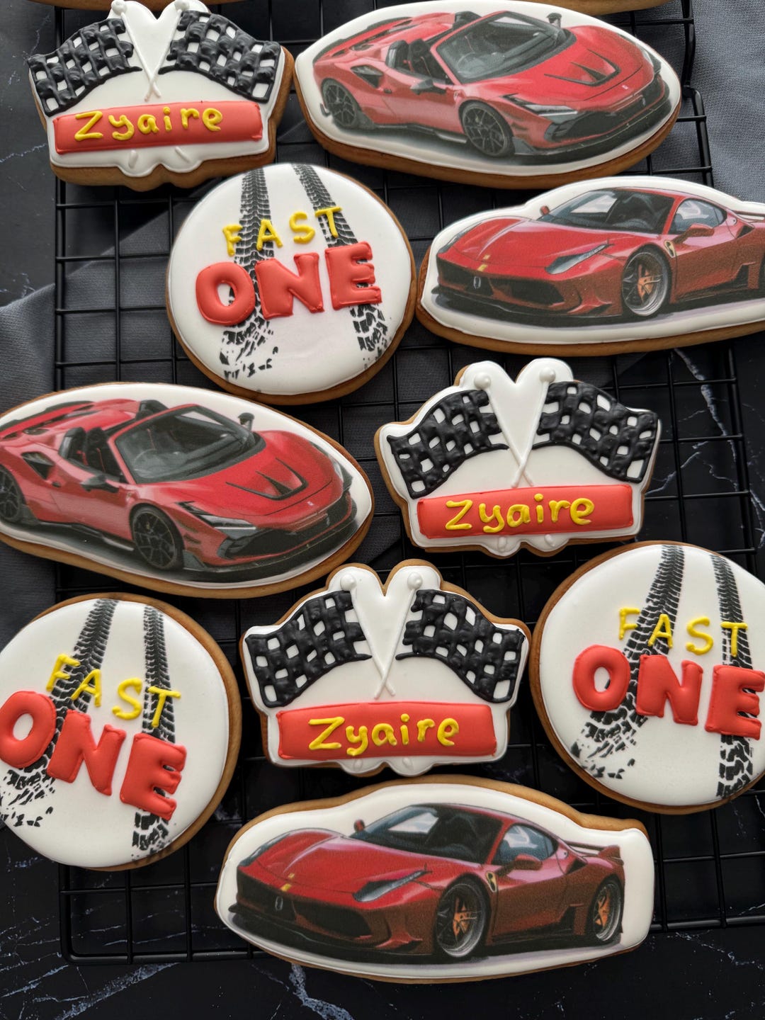 Car Racing Birthday Royal Icing Cookies - Set of 12 - Etsy