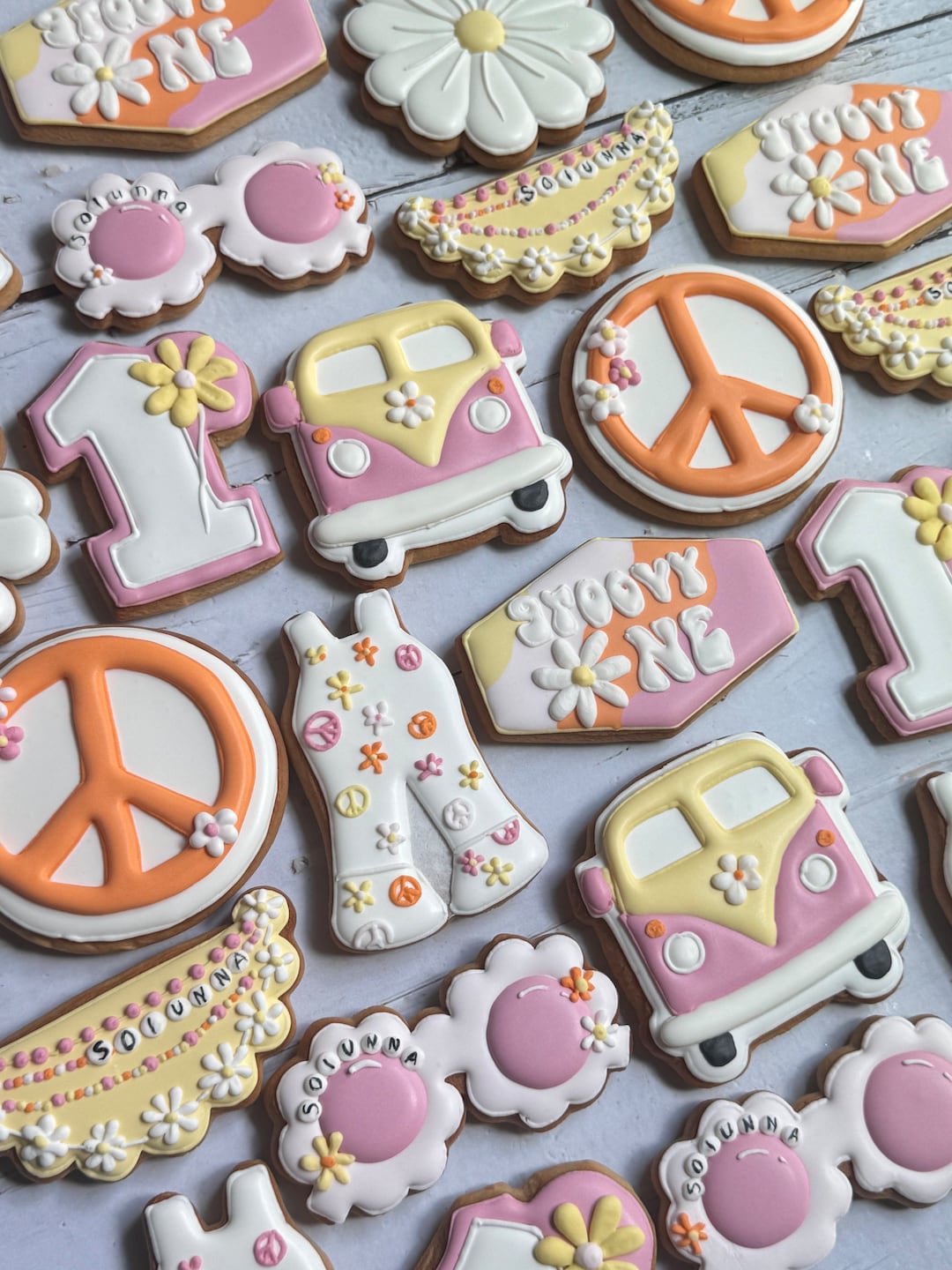 Groovy Retro Cookies, Groovy First Birthday Decorated Cookies - Etsy