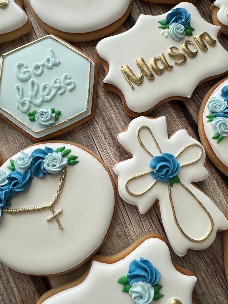 Baptism/christening Cookies, Boy's Baptism - Etsy