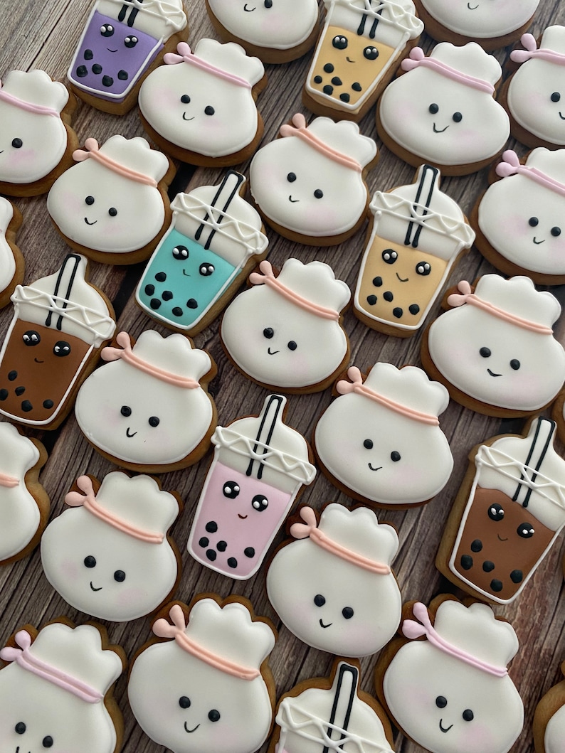 Dumpling and Boba Tea Mini Cookies - Etsy