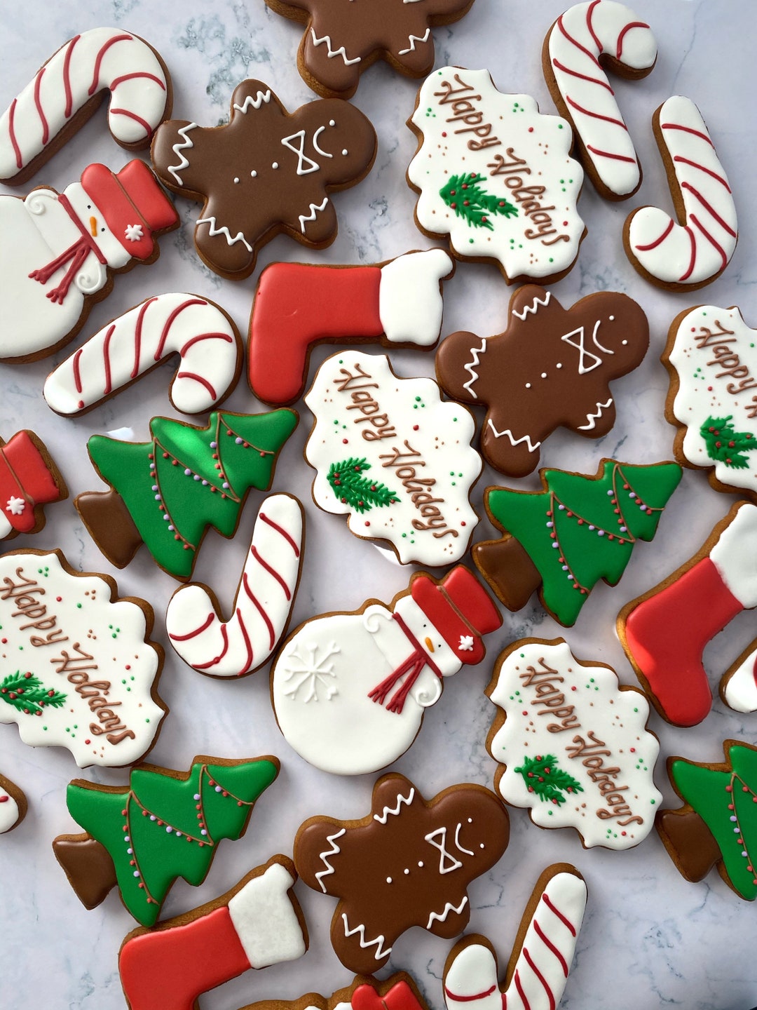 Happy Holidays Gingerbread Cookies - Etsy