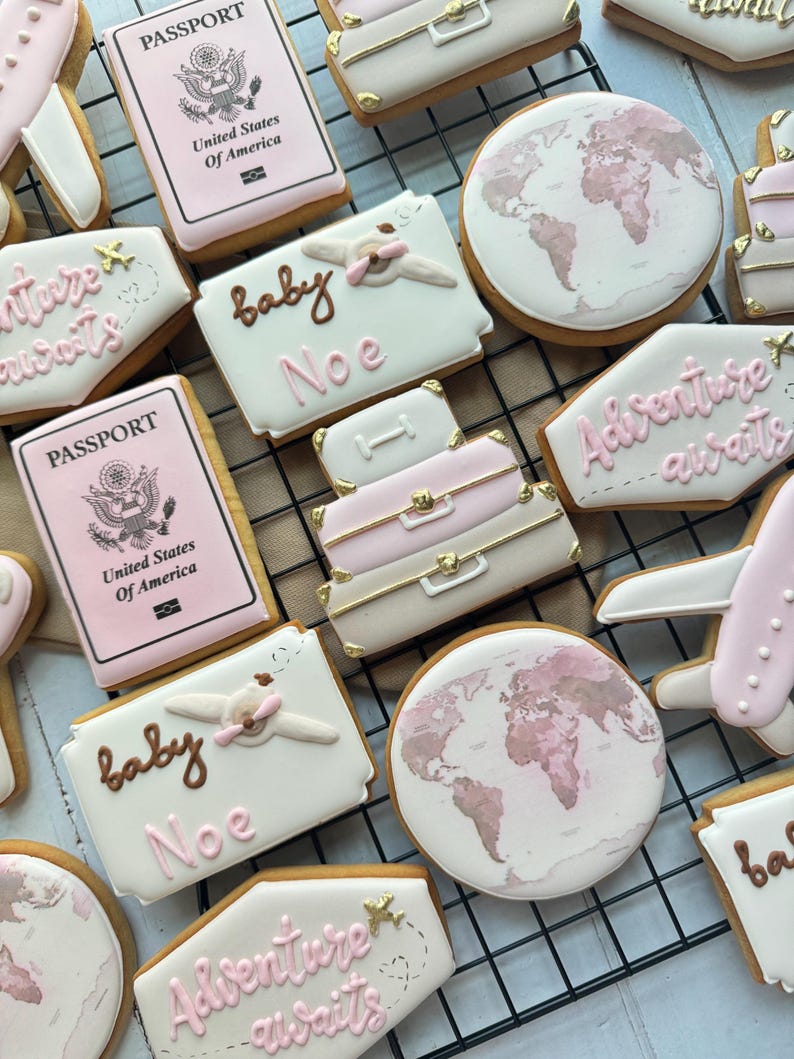 Travel Adventure Awaits Baby Shower Cookies - Etsy