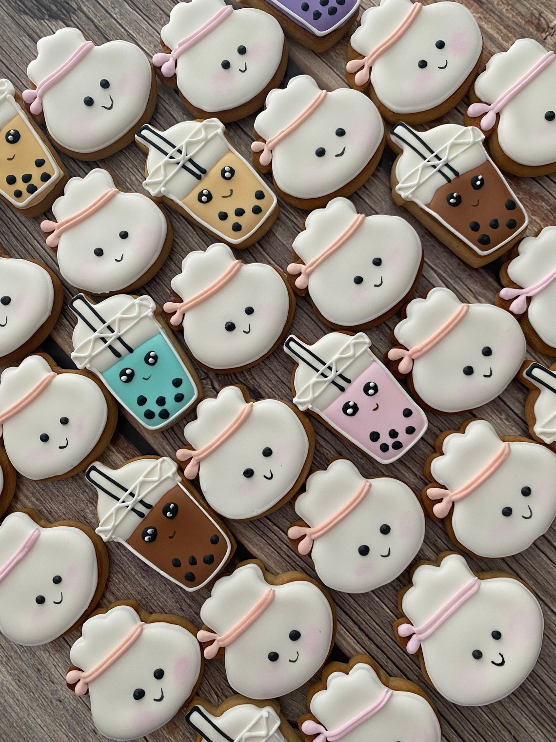 Dumpling and Boba Tea Mini Cookies - Etsy