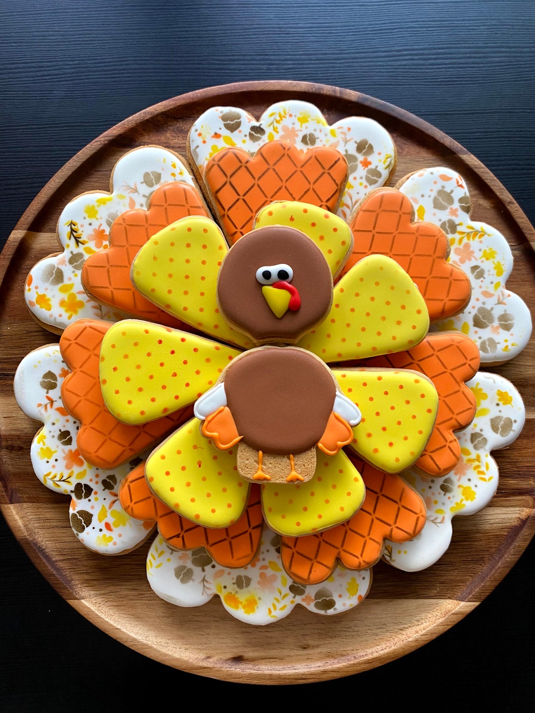 Thanksgiving Turkey Cookie Platter: 22 Holiday Cookies - Etsy