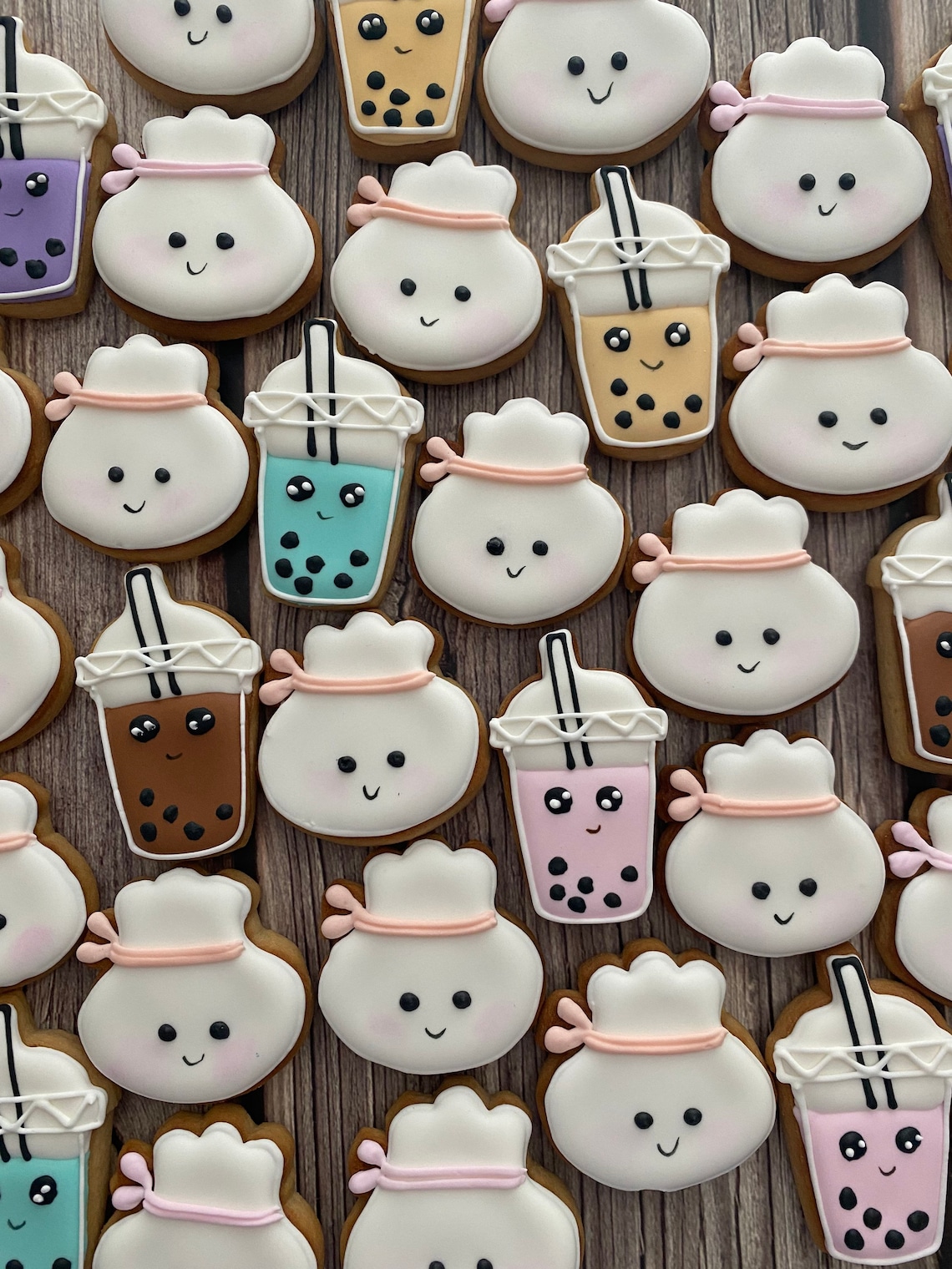 Dumpling and Boba Tea Mini Cookies - Etsy