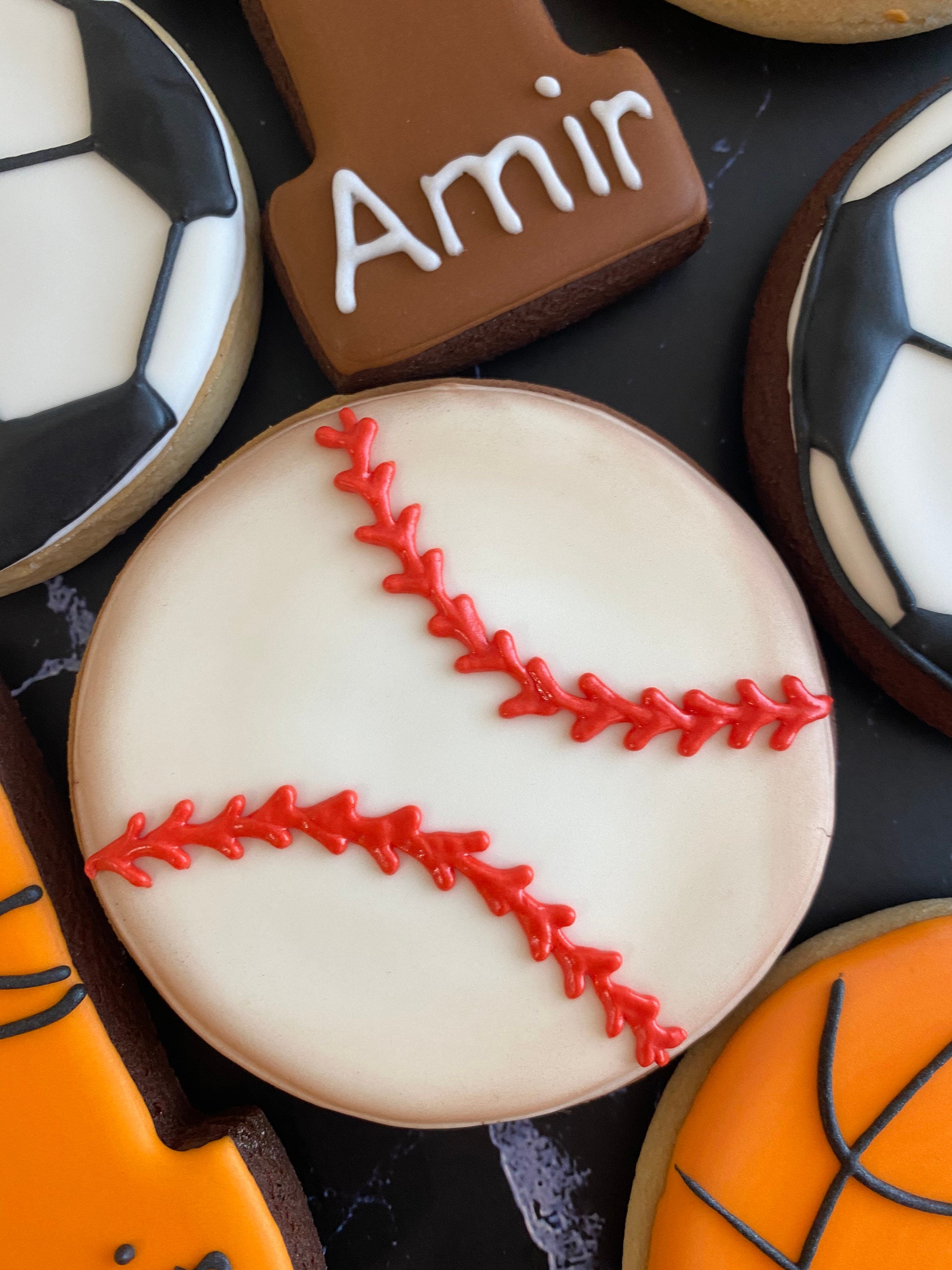 Sports Ball Cookies: Set of 12 Decorated Cookies - Etsy