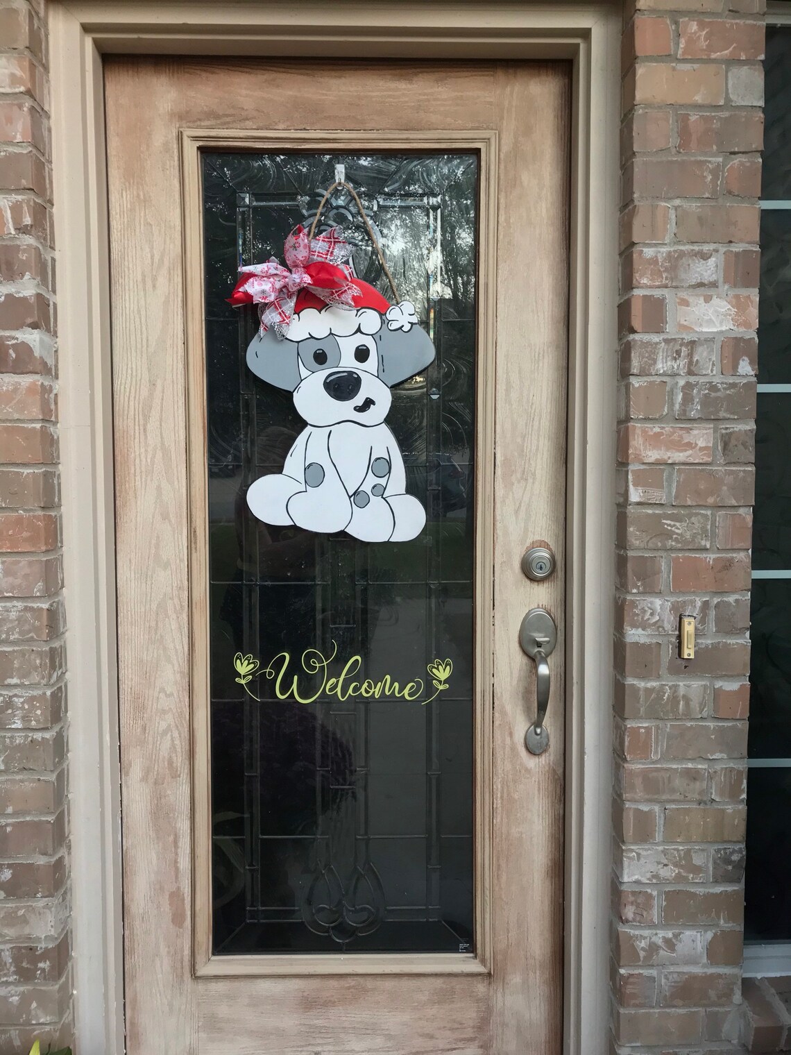 Christmas Dog Door Sign holiday front door hanger gift for | Etsy