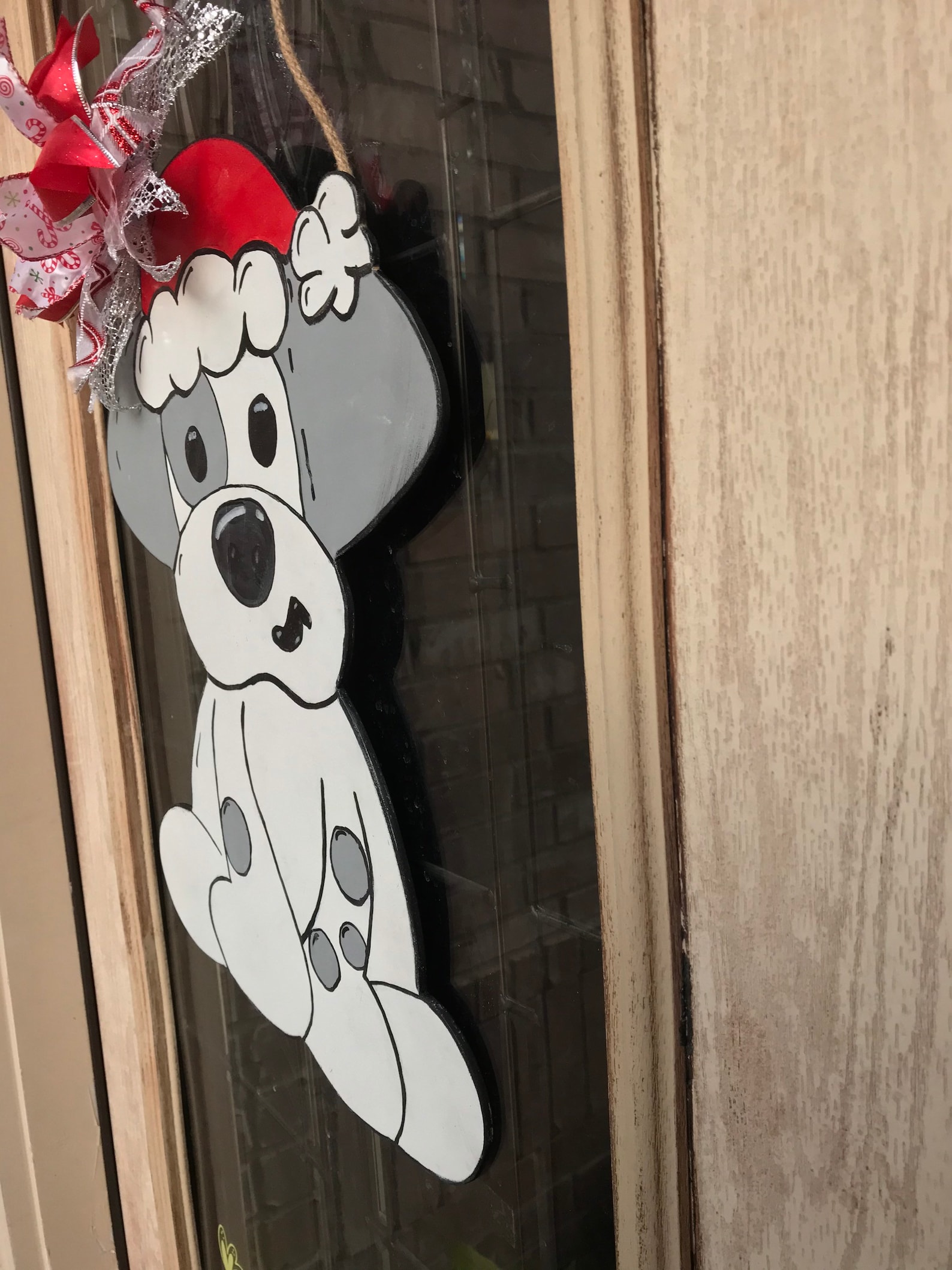 Christmas Dog Door Sign holiday front door hanger gift for | Etsy