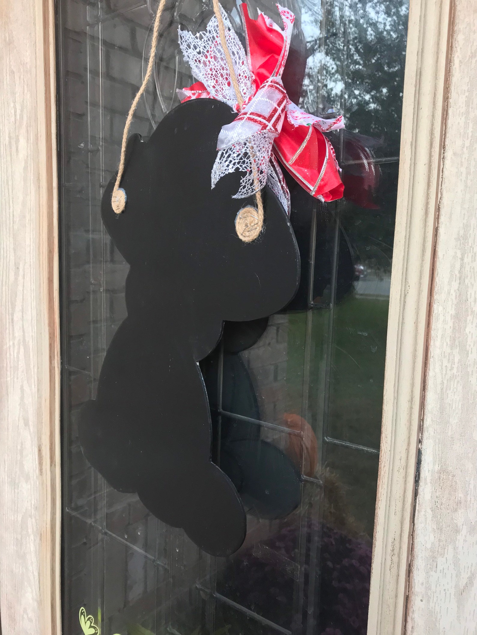 Christmas Dog Door Sign holiday front door hanger gift for | Etsy