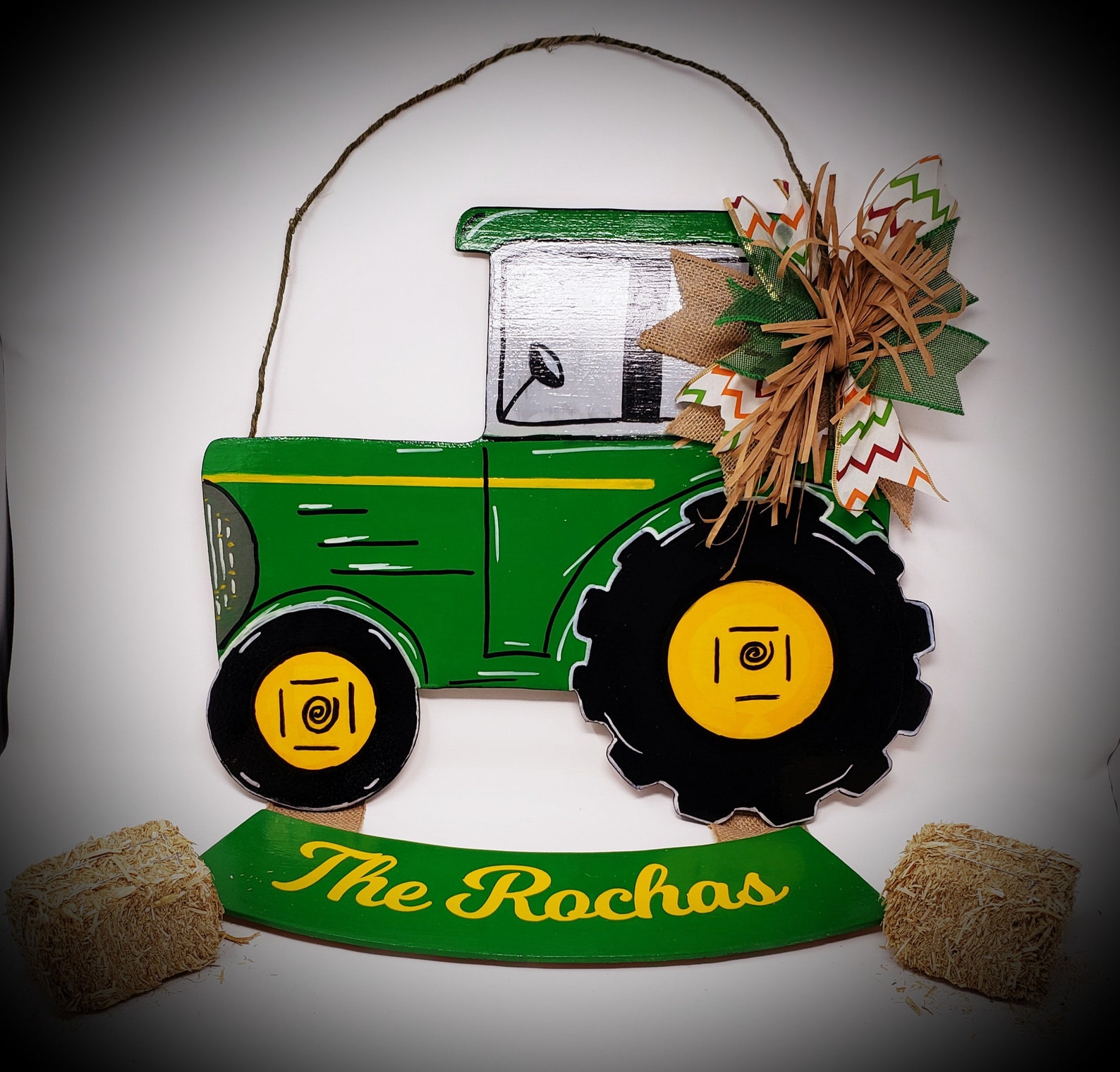 Tractor Door Hanger, Raised Lettering, John Deere Wooden Wreath ...