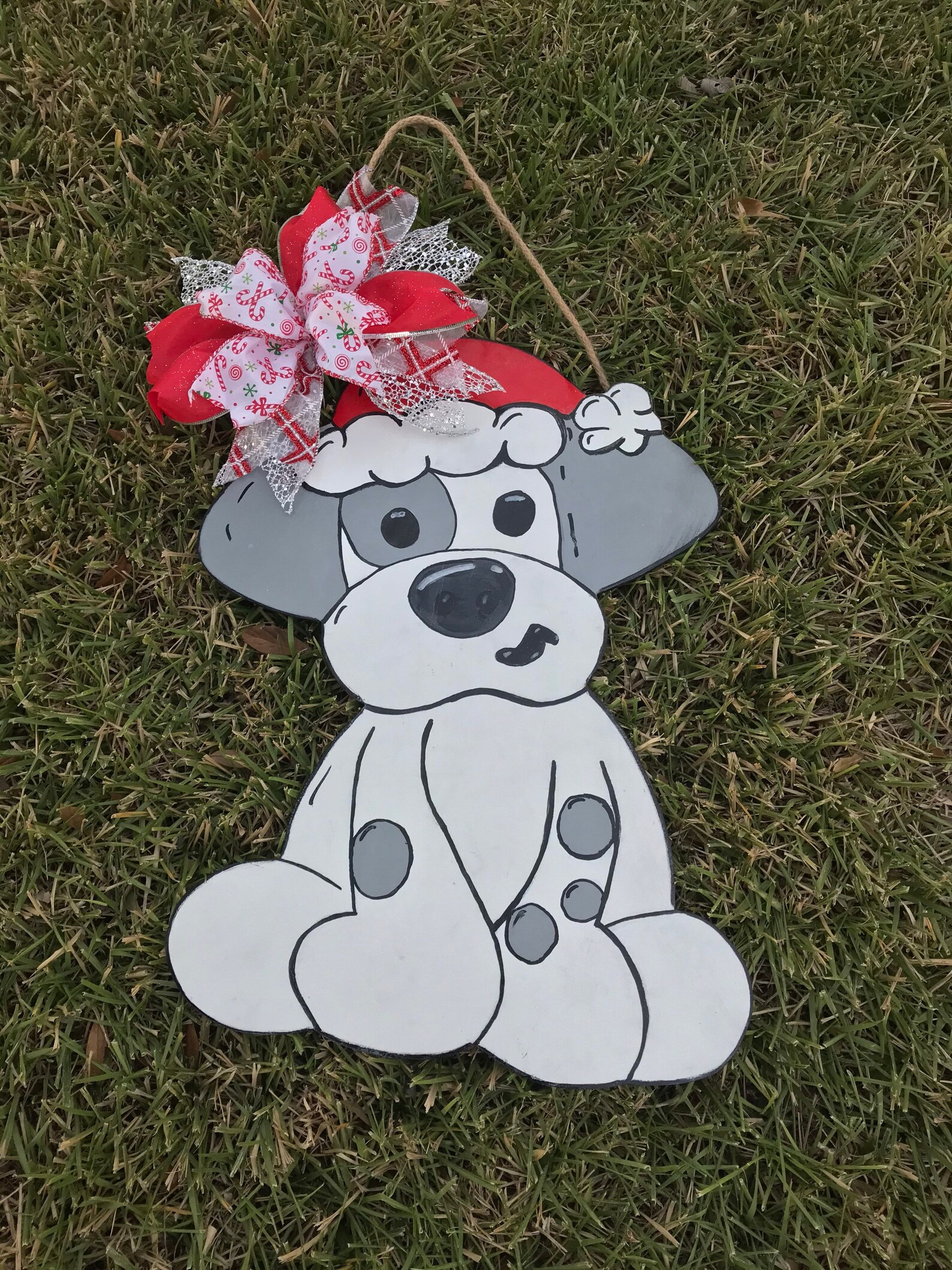 Christmas Dog Door Sign holiday front door hanger gift for | Etsy