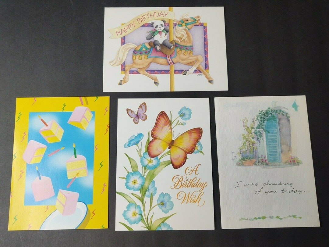 Vintage Current Greeting Card Lot Birthday Thinking of You Carousel ...